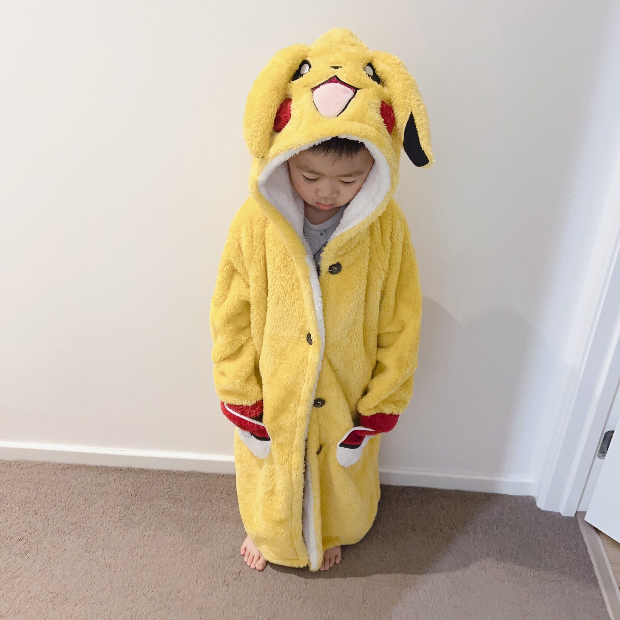 Pokemon 睡袍 兒童加厚皮卡丘卡通浴袍140cm – aucosme.com.au