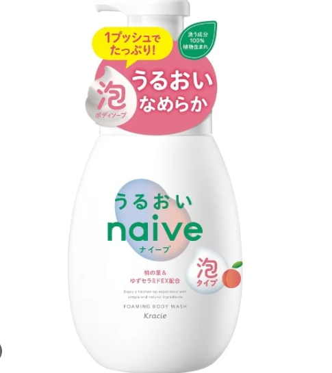 Naive Foam Body Soap Moisturizing Pump 600 ml ( 純植物水蜜桃泡沫沐浴露 滋潤型 ...